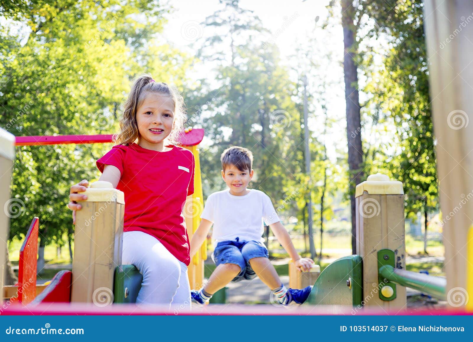 Kids on playground stock image. Image of people, group - 103514037