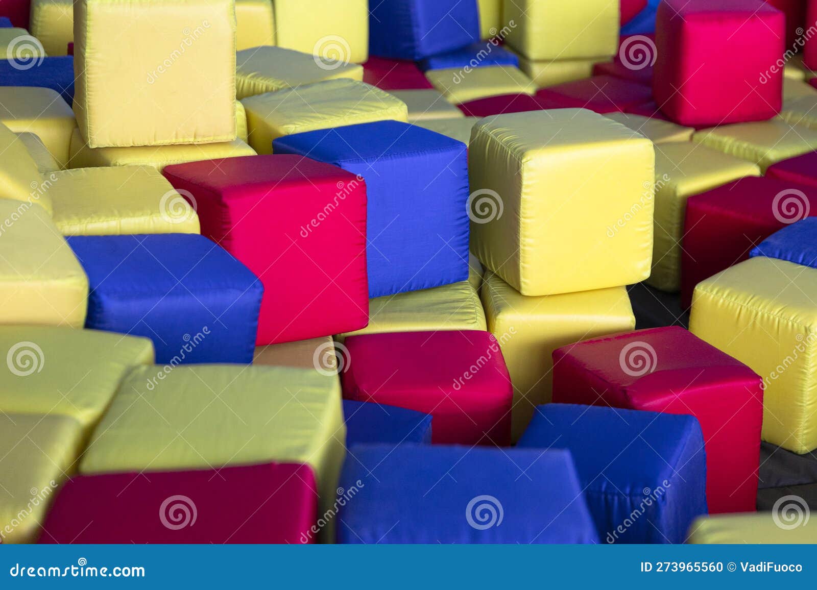 Kids Playground with Soft Multi-colored Cubes Stock Photo - Image of ...