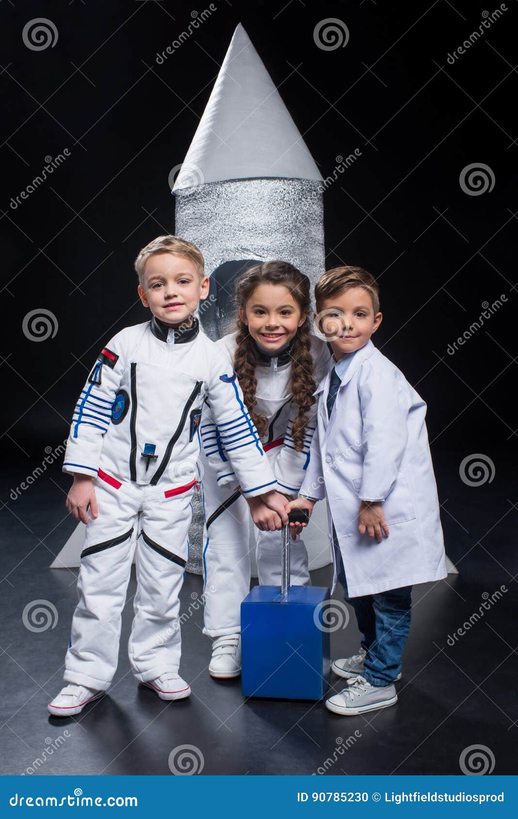 Kids playing astronauts stock photo. Image of childhood - 90785230