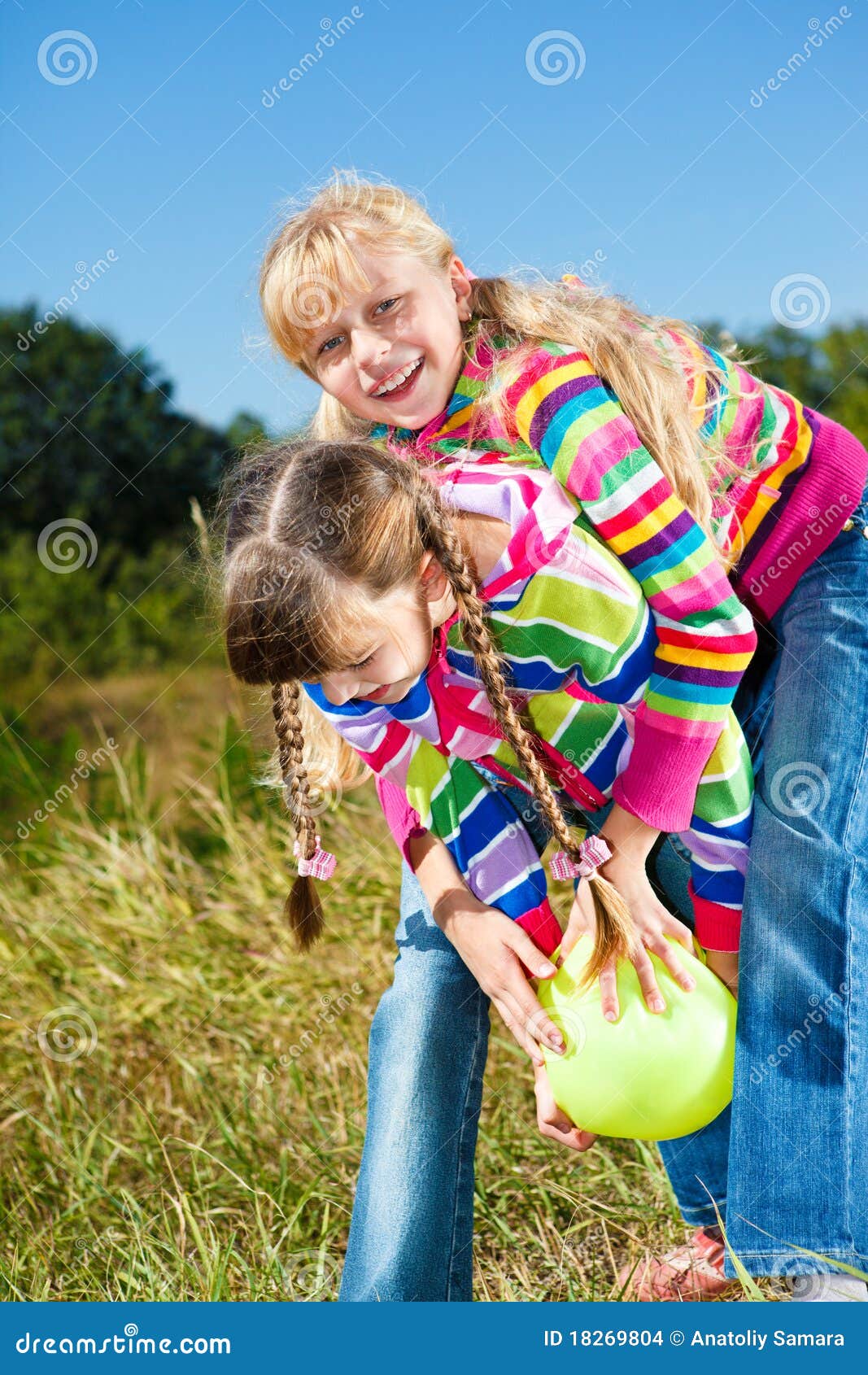 Kids playing with ball stock photo. Image of friends - 18269804