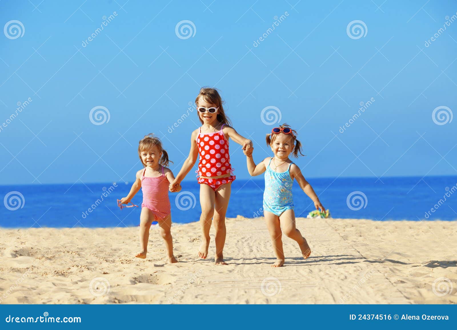 Boy Playing On Beach. Child Play At Sea On Summer Family Vacation. Sand ...