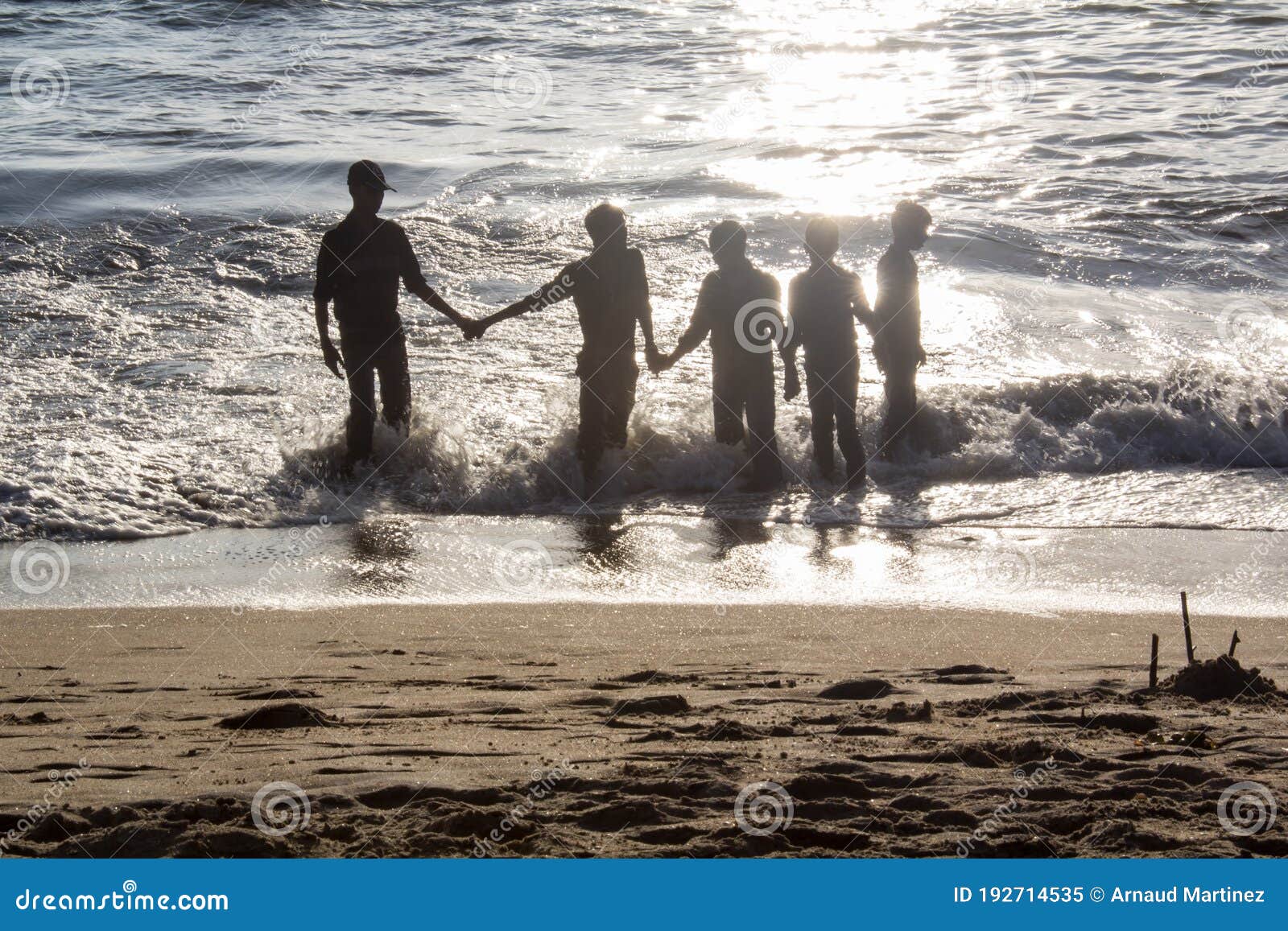Kids Playing at the Beach at Sunset Editorial Image - Image of sand ...
