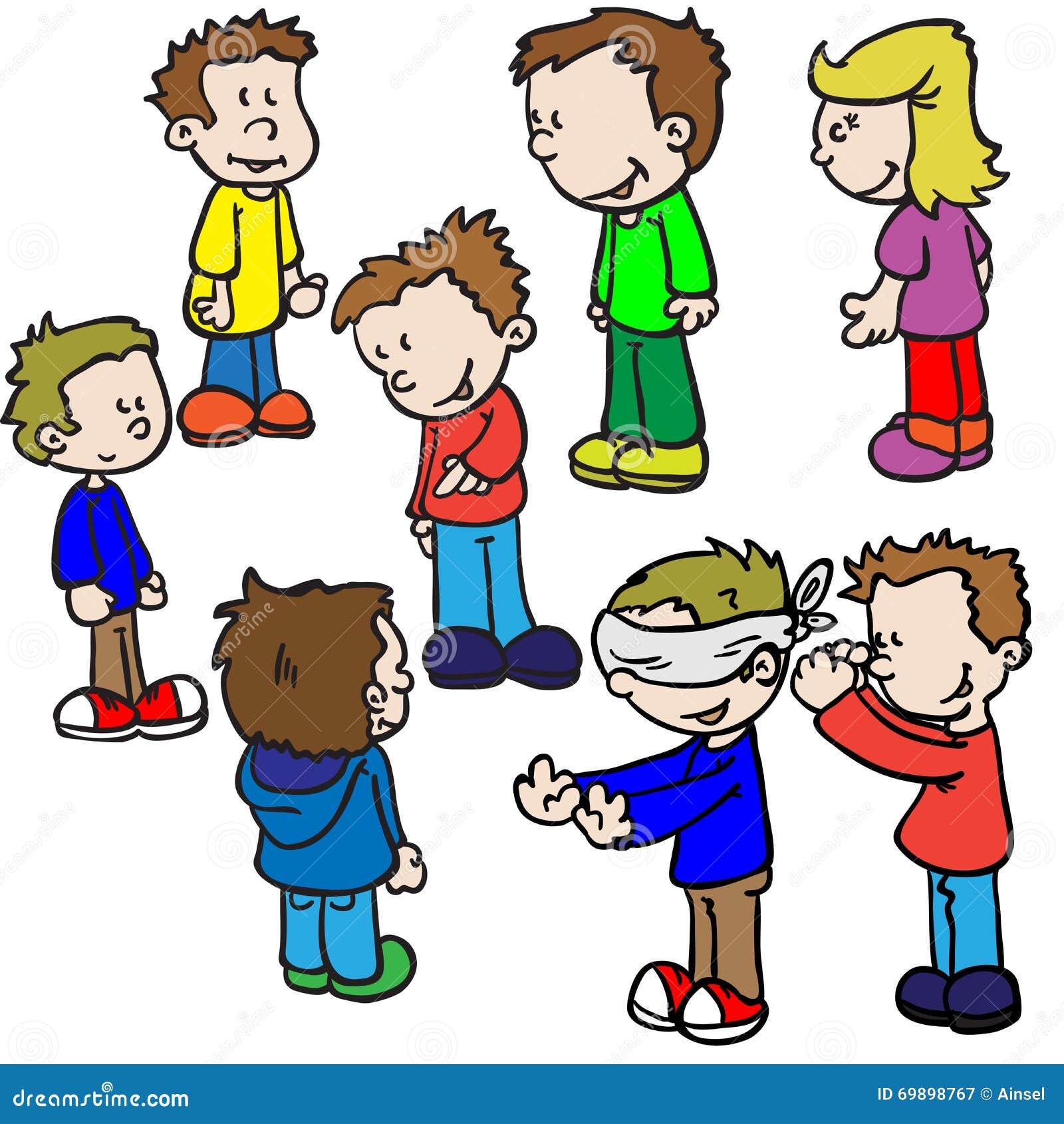 Blind Mans Buff Cartoon Vector | CartoonDealer.com #643745