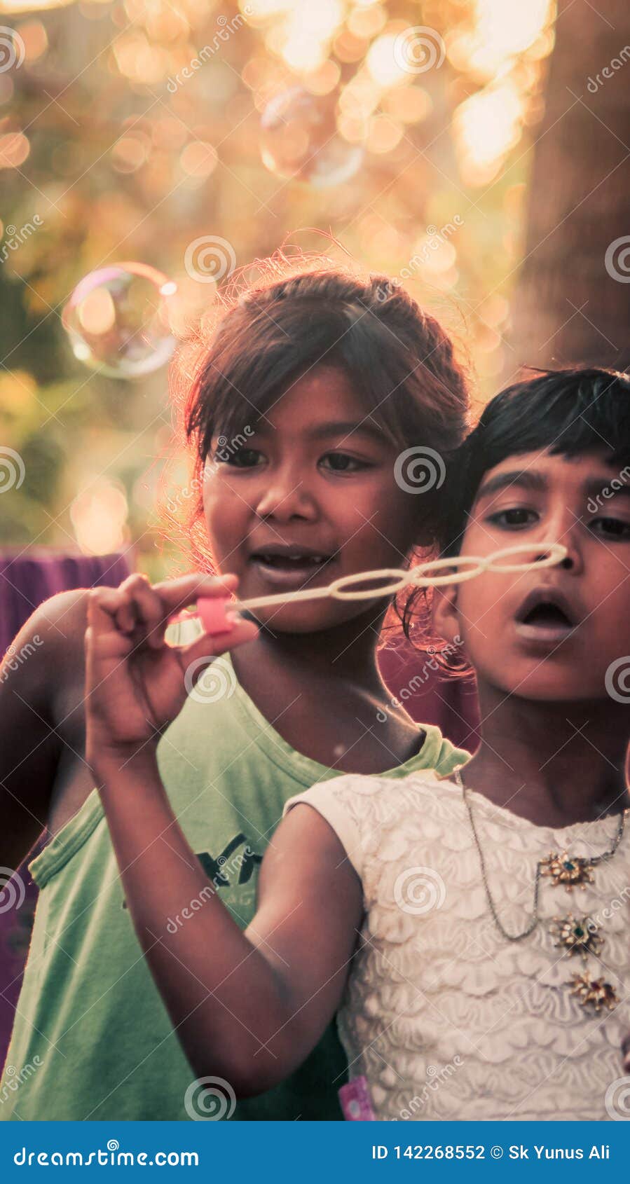 Summer Time Fun Kids are Playing with Bubble Editorial Photography ...