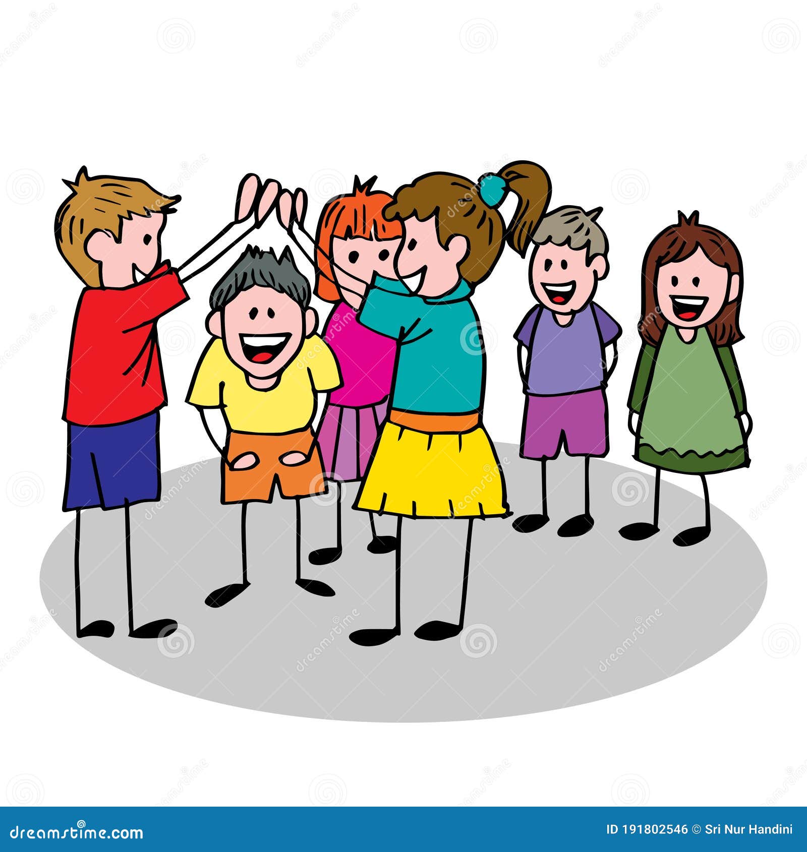 Kids Playing Cartoon Style. Stock Vector - Illustration of person, line ...