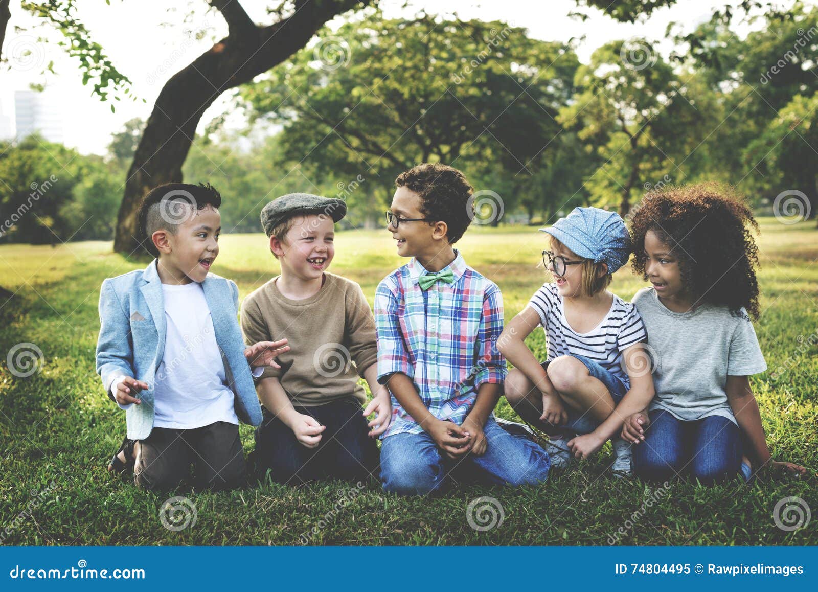 Kids Playing Cheerful Park Outdoors Concept Stock Image - Image of boys ...