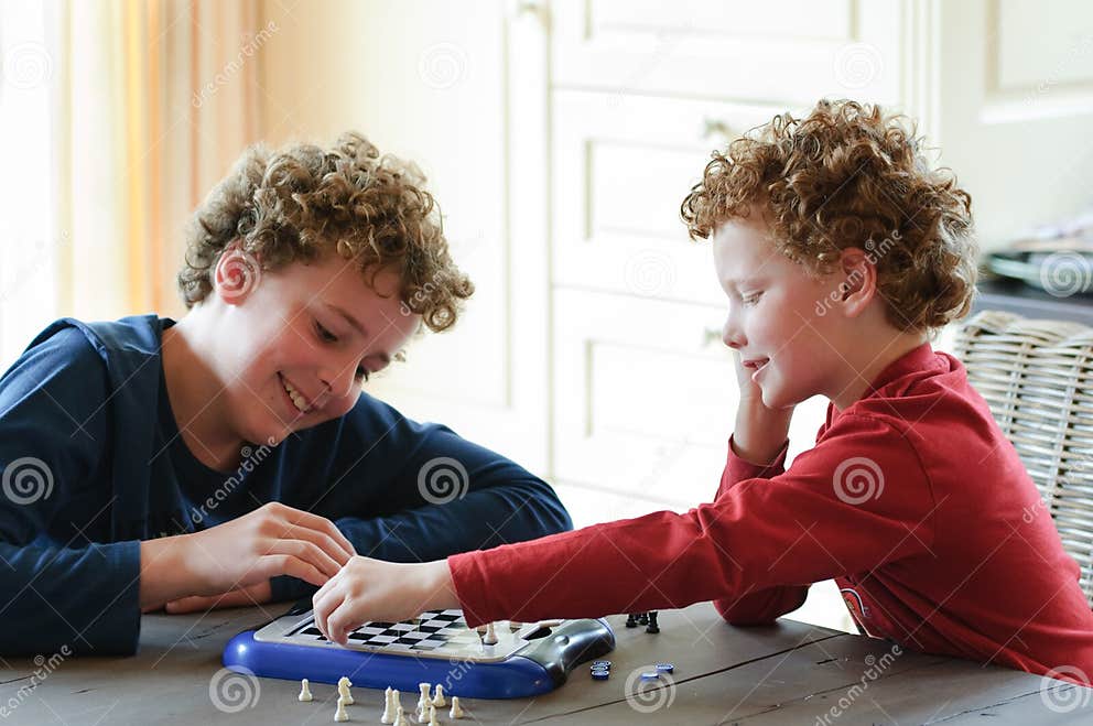 Kids playing Chess stock photo. Image of children, laughing - 29083824