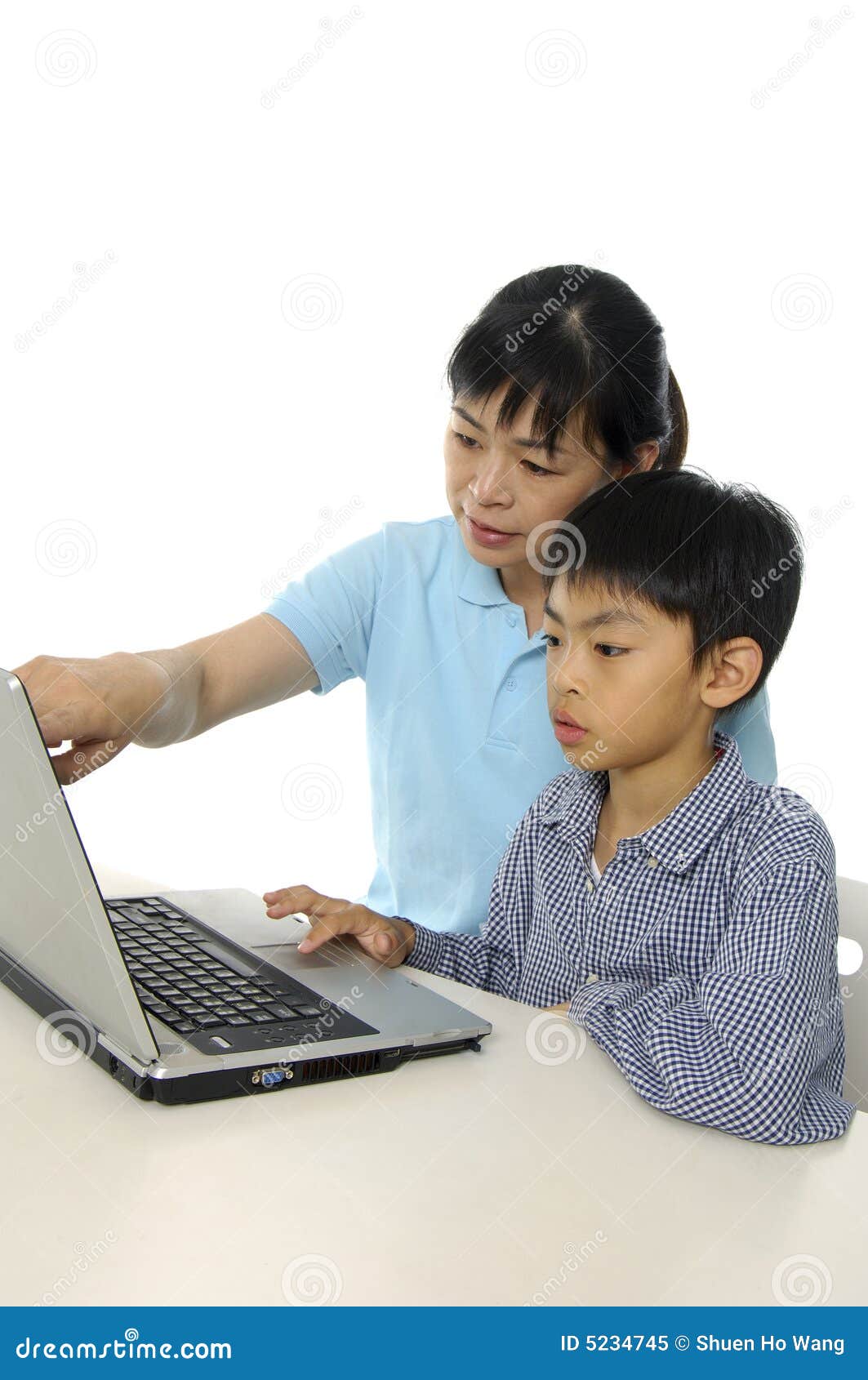 Kids playing computer stock image. Image of happiness - 5234745