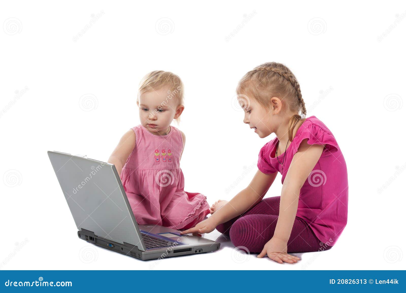 Kids Playing Computer Game on Laptop Stock Image - Image of child ...
