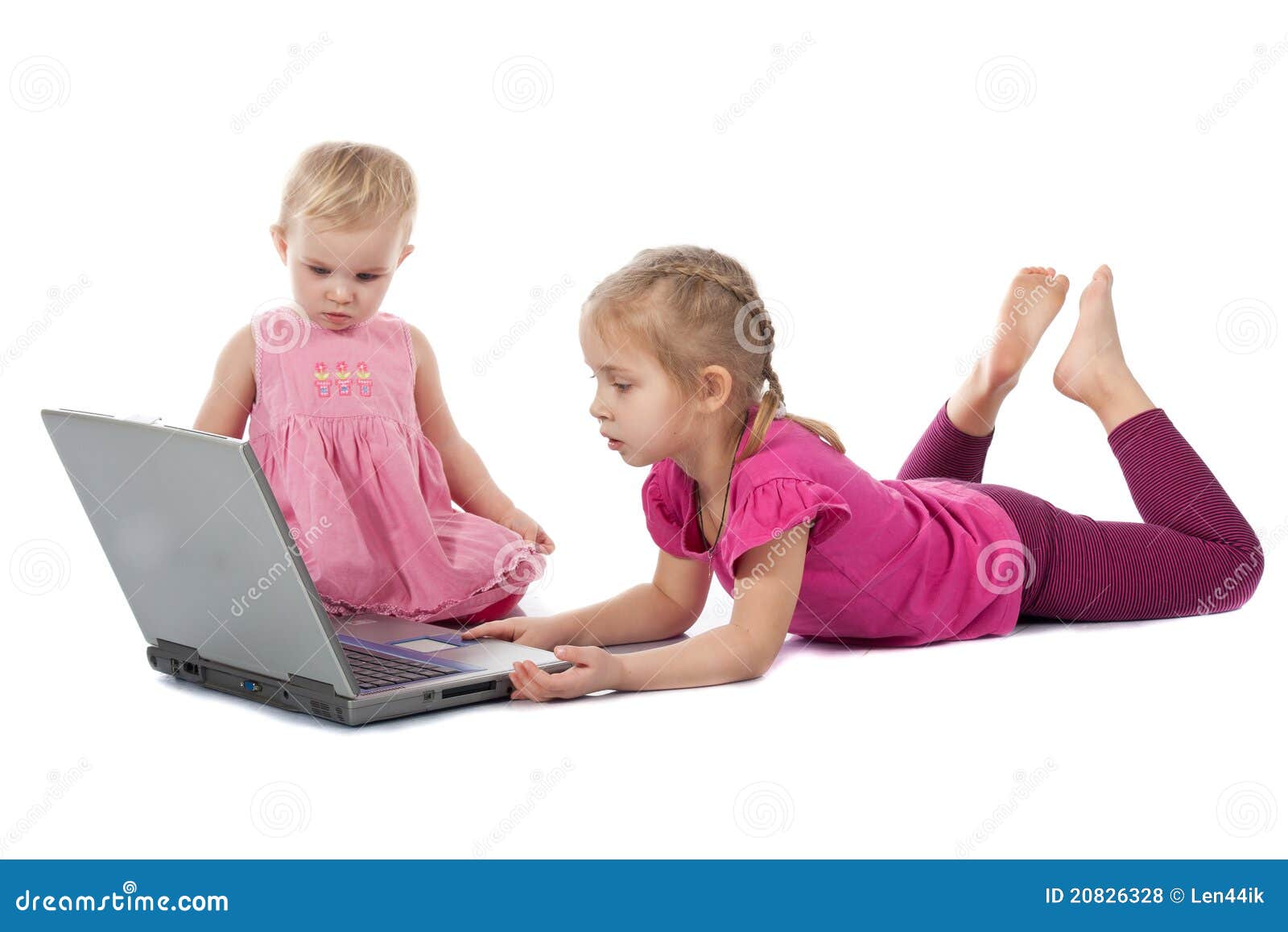 Kids Playing Computer Game on Laptop Stock Photo - Image of play ...