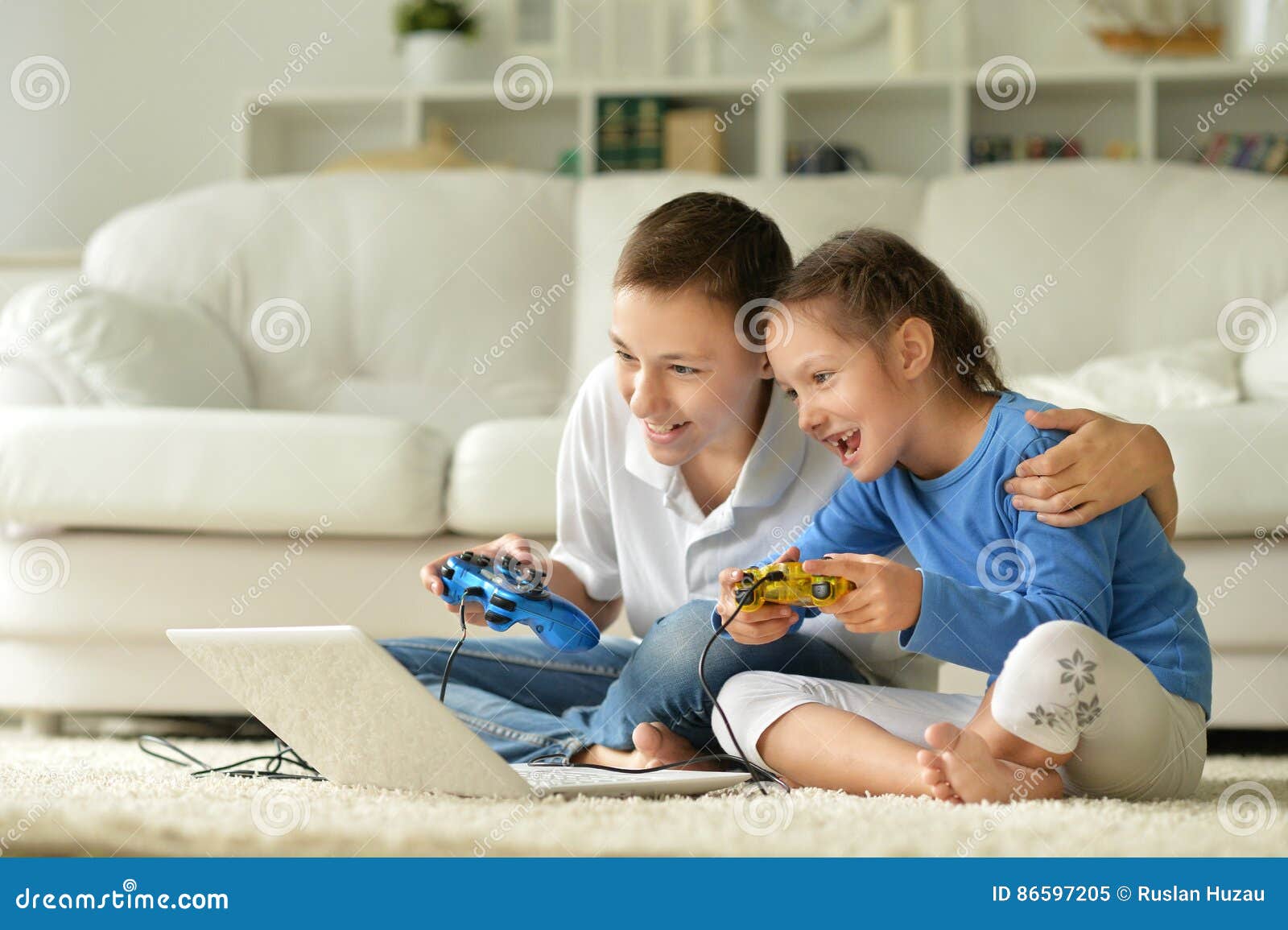 Kids Playing Computer Games Stock Image - Image of kids, childhood ...