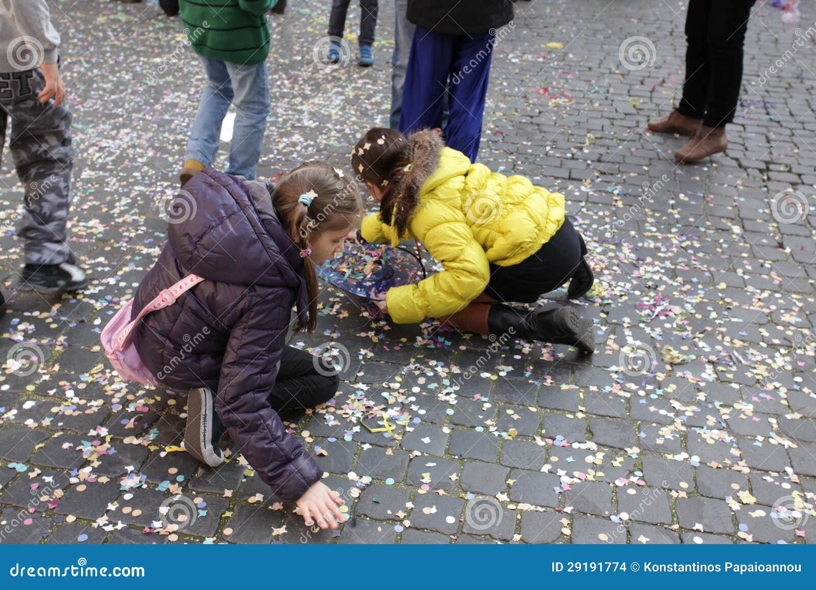 Kids Playing with Confettis Editorial Stock Image - Image of confetti ...