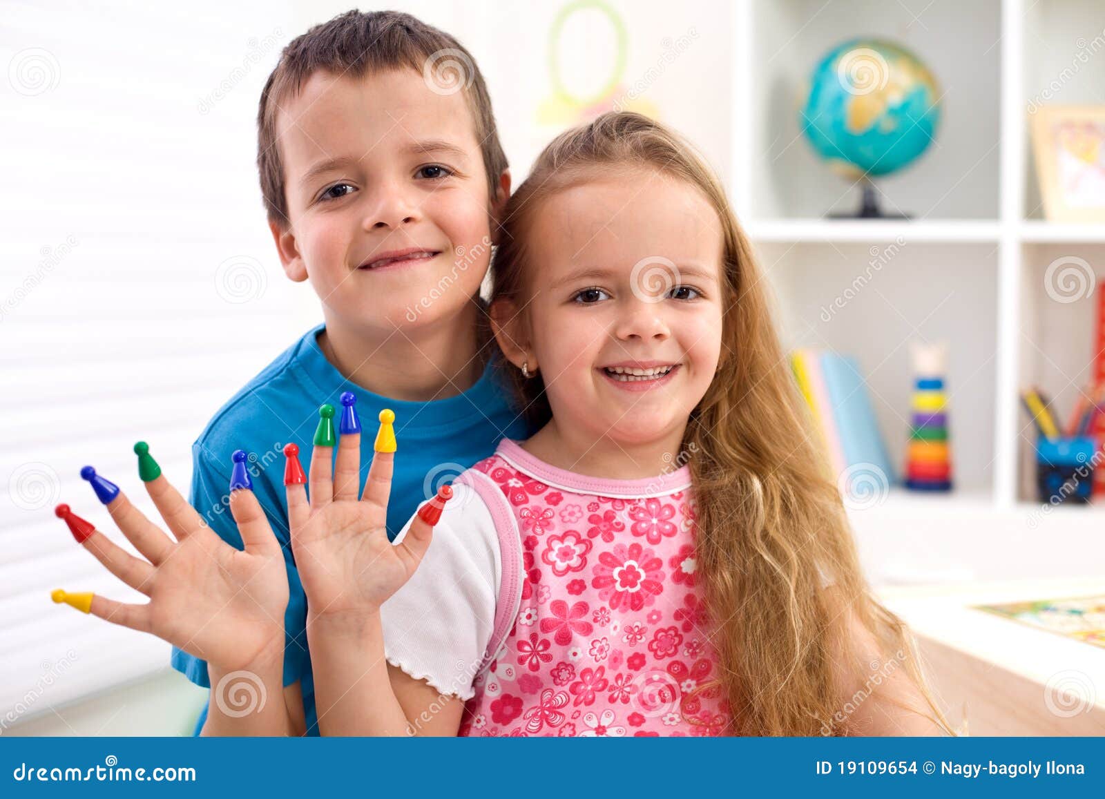Kids Playing With Game Pieces Stock Photography | CartoonDealer.com ...