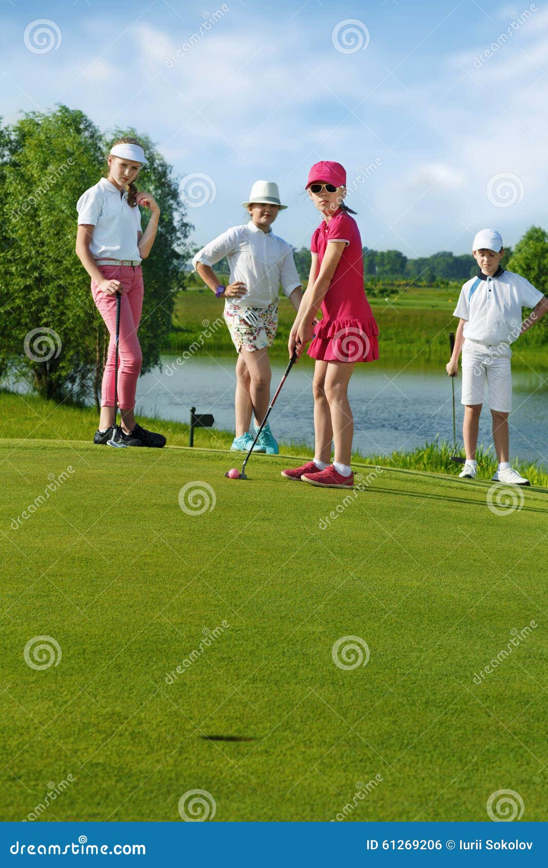 Kids playing golf stock photo. Image of health, field - 61269206