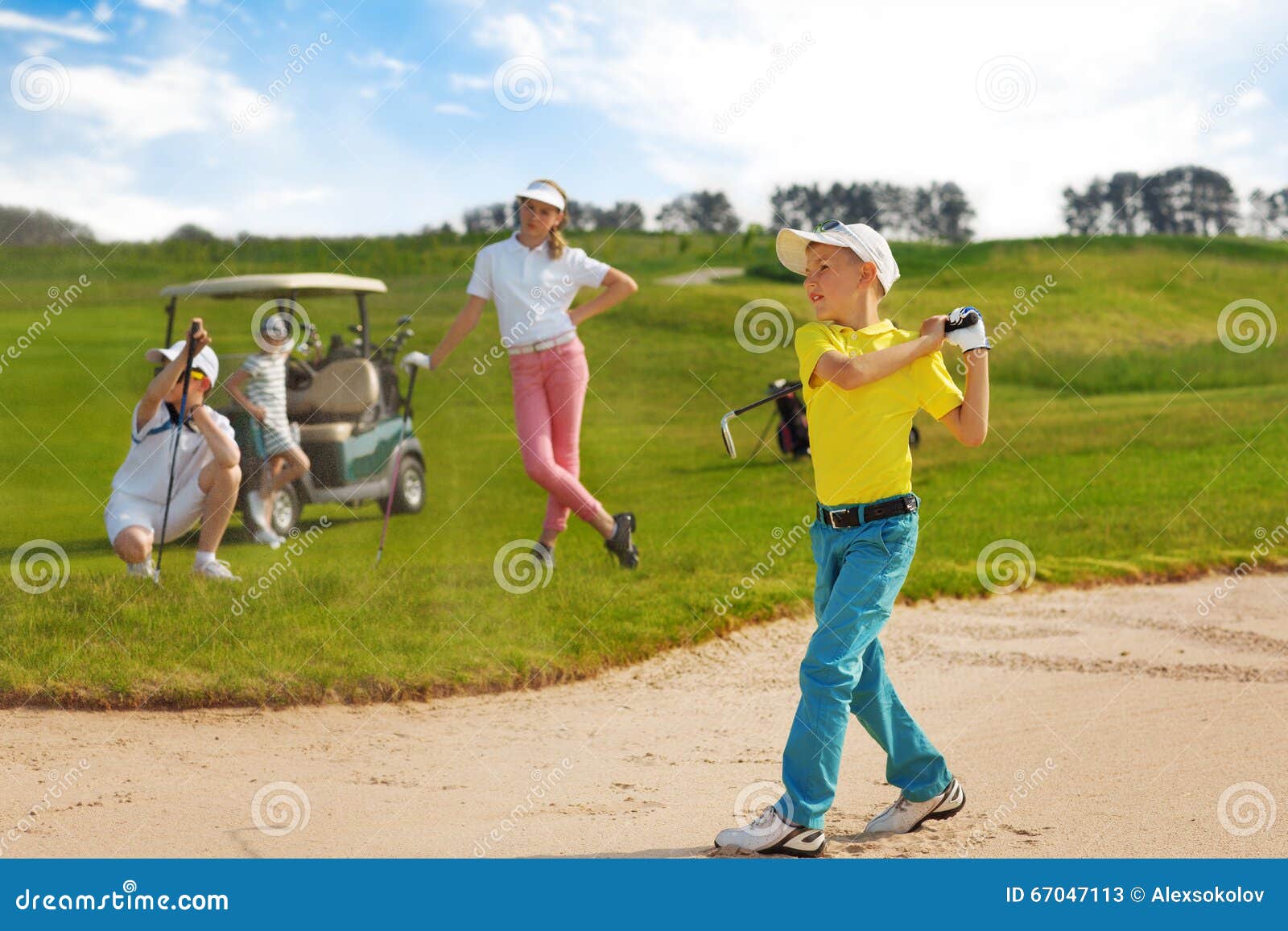 Kids playing golf stock image. Image of golf, golfing - 67047113
