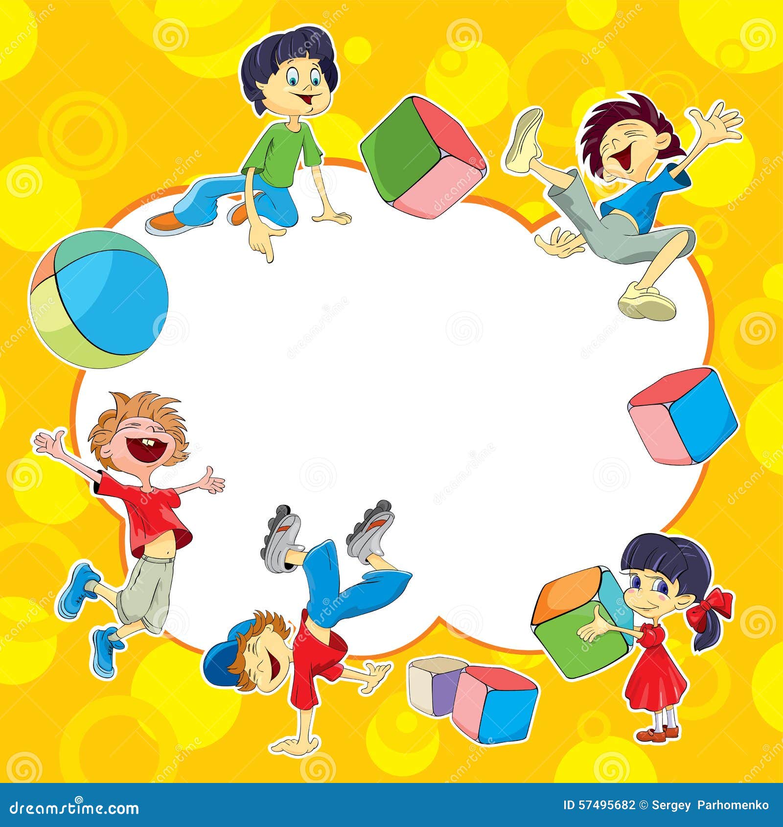 Kids are playing stock vector. Illustration of together - 57495682