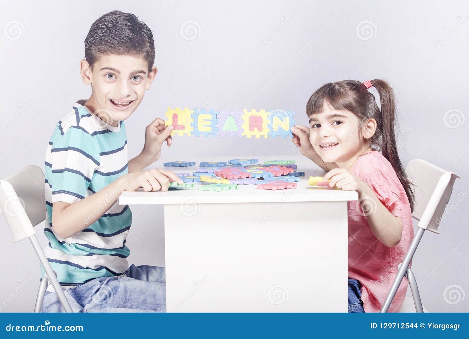 Kids Having Fun Learning English Stock Photo - Image of preschool ...