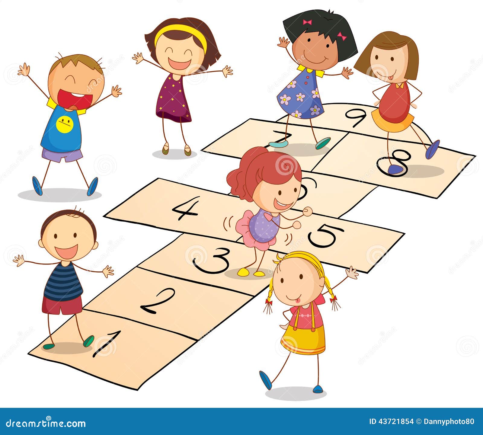 Kids playing stock vector. Illustration of clip, playing - 43721854