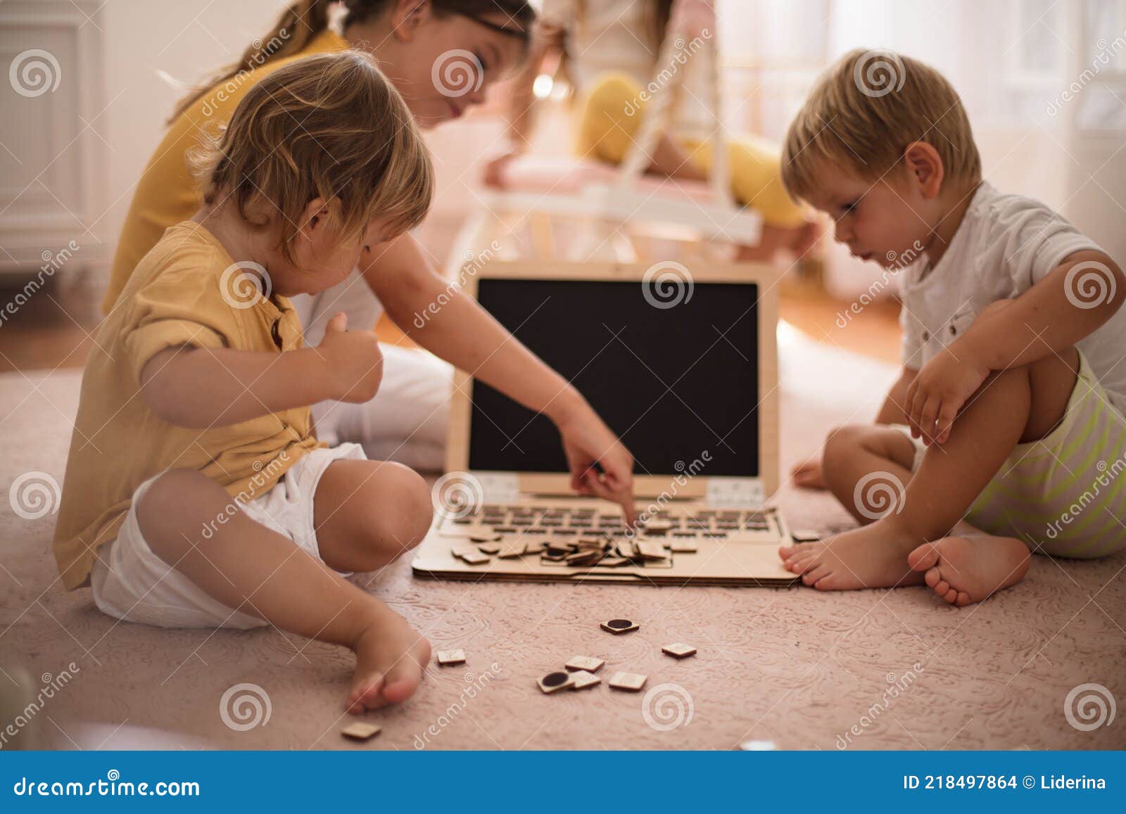 Kids Playing Interactive Games Stock Photo - Image of interactive ...
