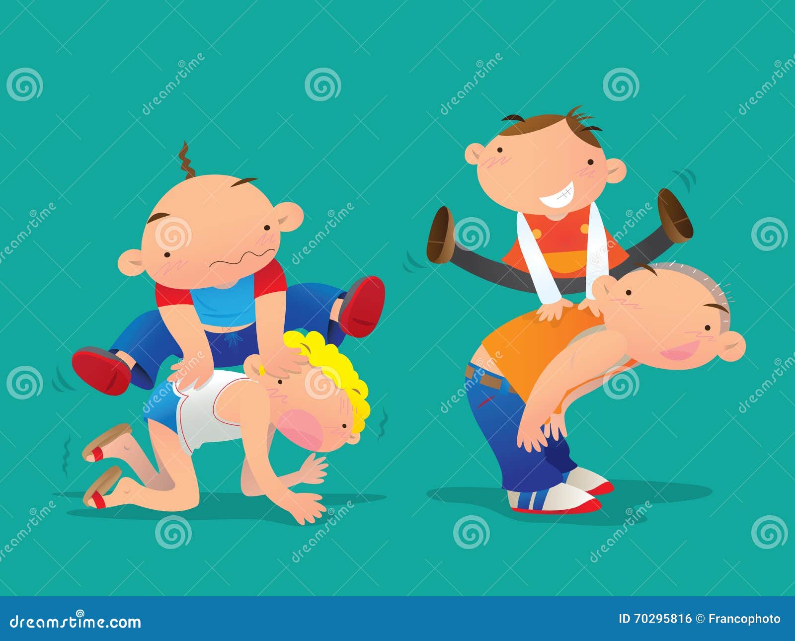 Kids playing Leapfrog stock vector. Illustration of play - 70295816