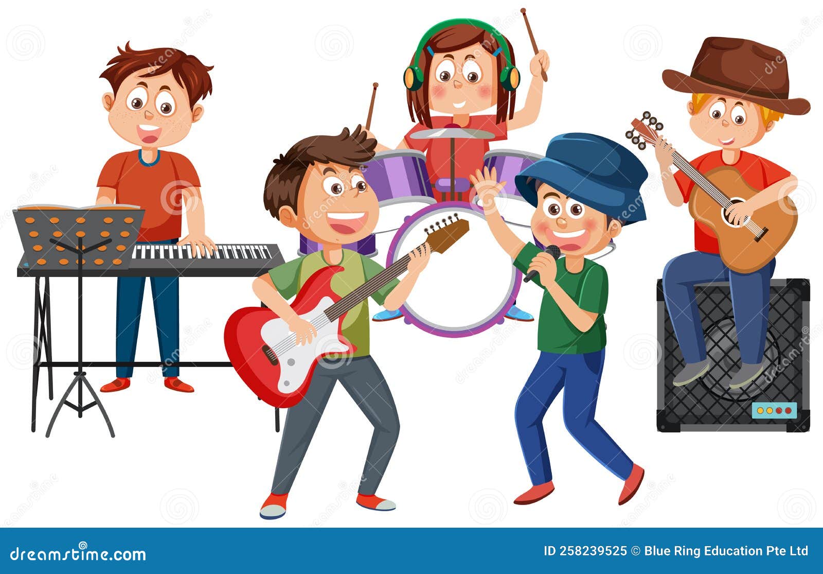 Kids Playing Musical Instruments Stock Vector - Illustration of ...