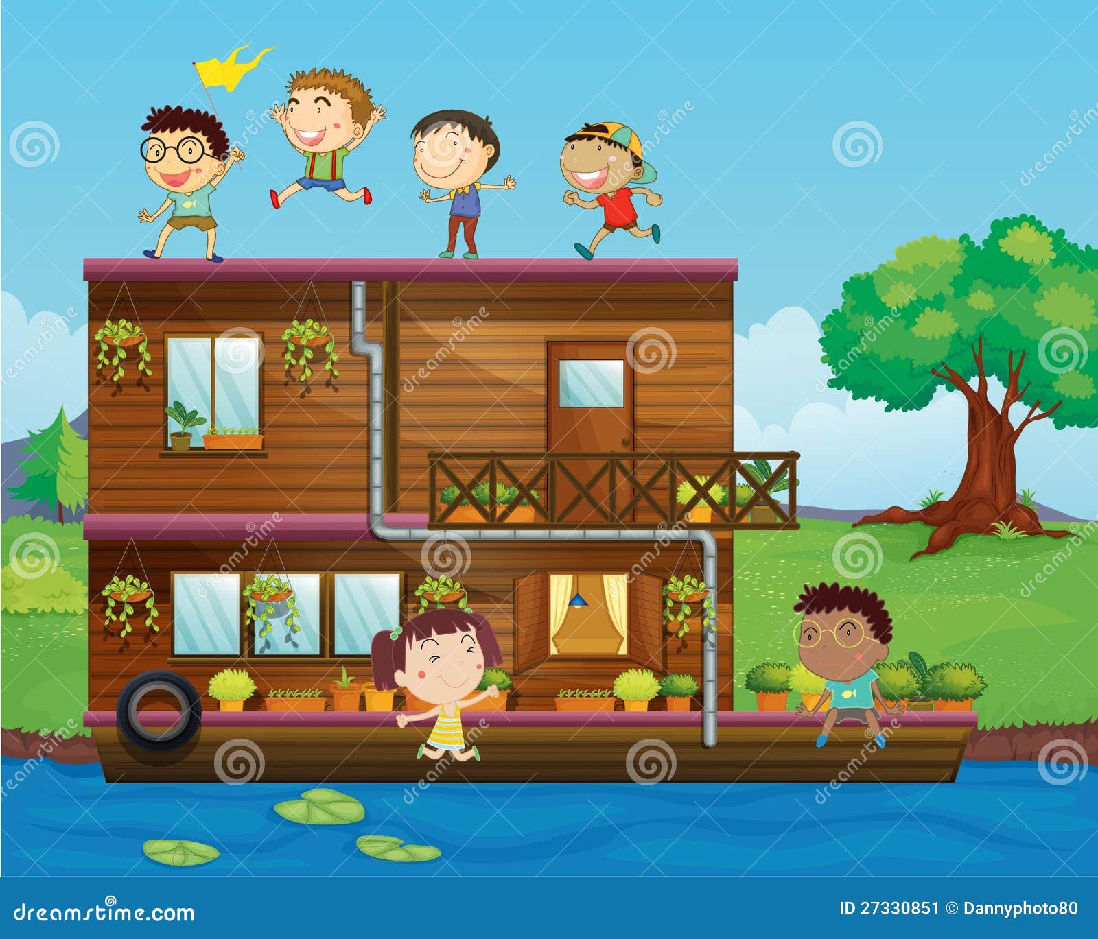Houseboat Cartoons, Illustrations & Vector Stock Images - 555 Pictures ...