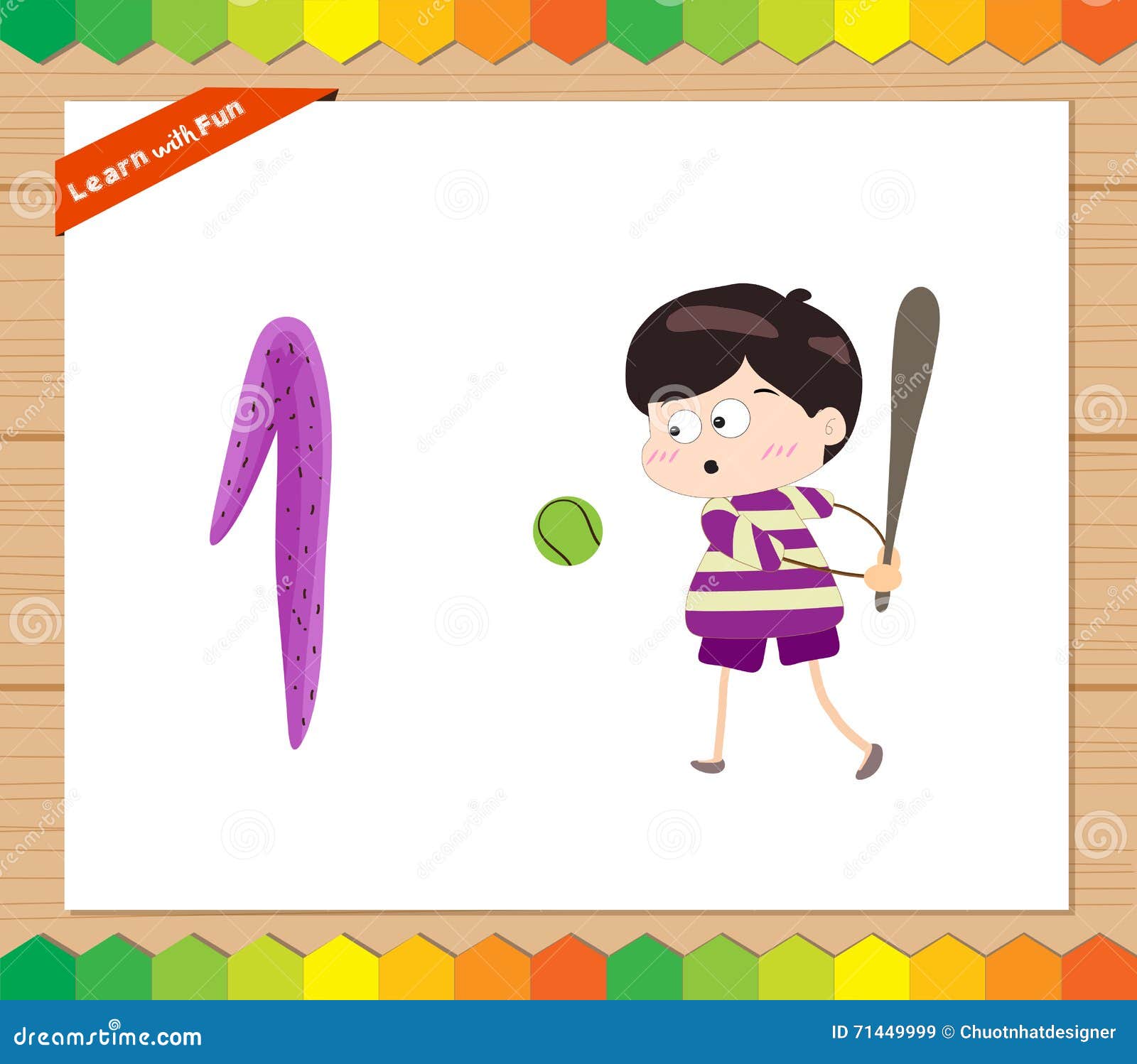 Kids Playing with the Number 1 Stock Illustration - Illustration of ...