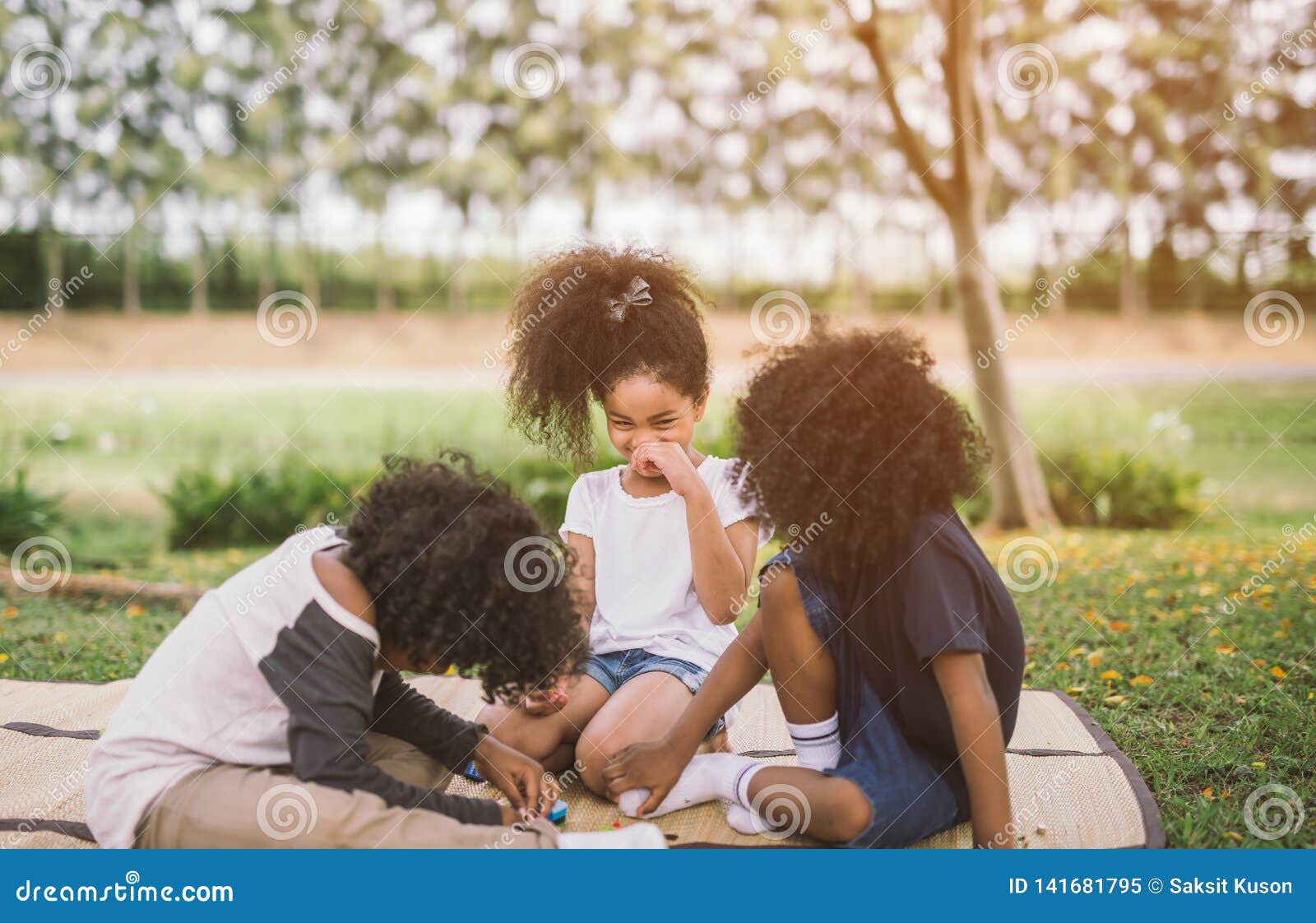 Kids Playing Outdoors with Friends Stock Image - Image of family ...