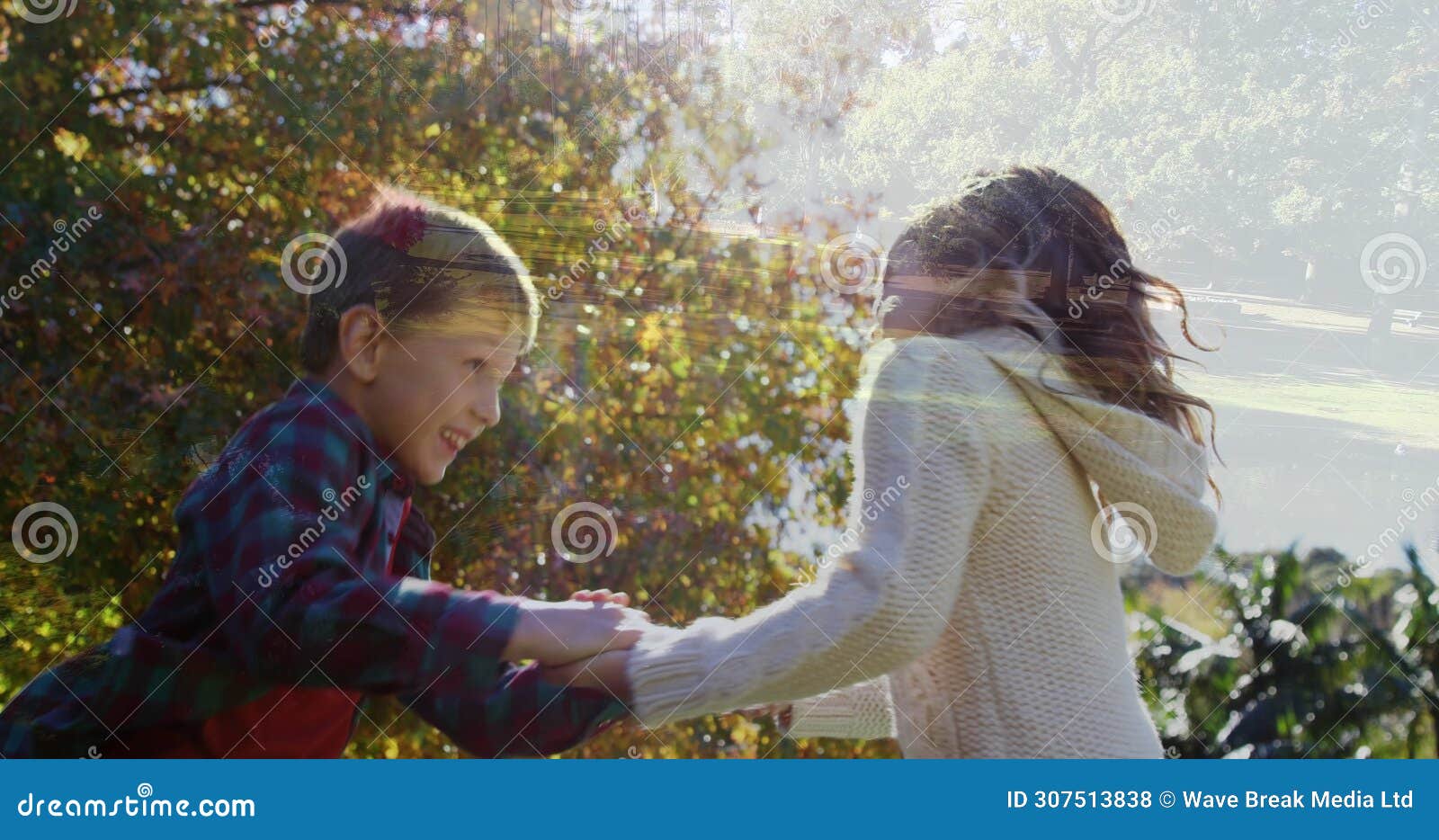 Kids Playing in a Park with Trees and Grass Stock Photo - Image of ...