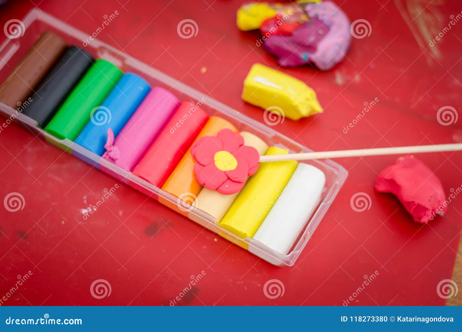 Playing with play dough stock photo. Image of child - 118273380