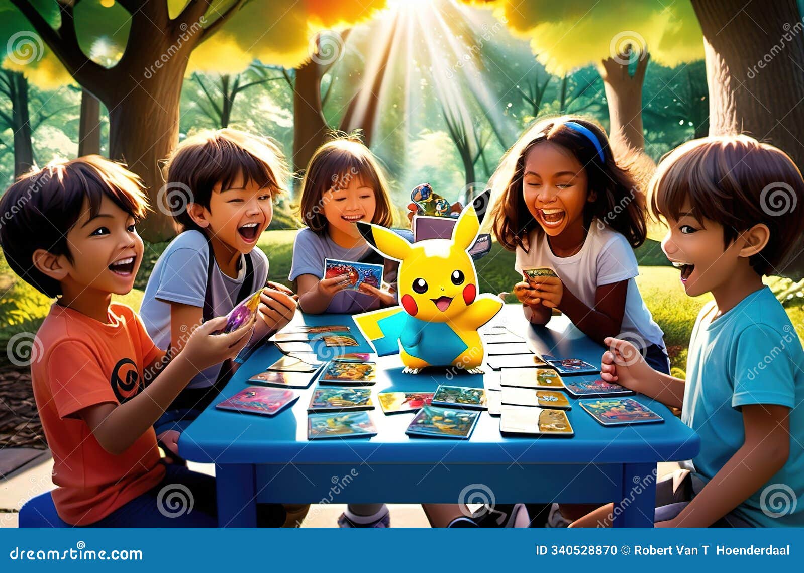 Kids Playing with Pokemon Cards at 14-10-2024 Editorial Image ...