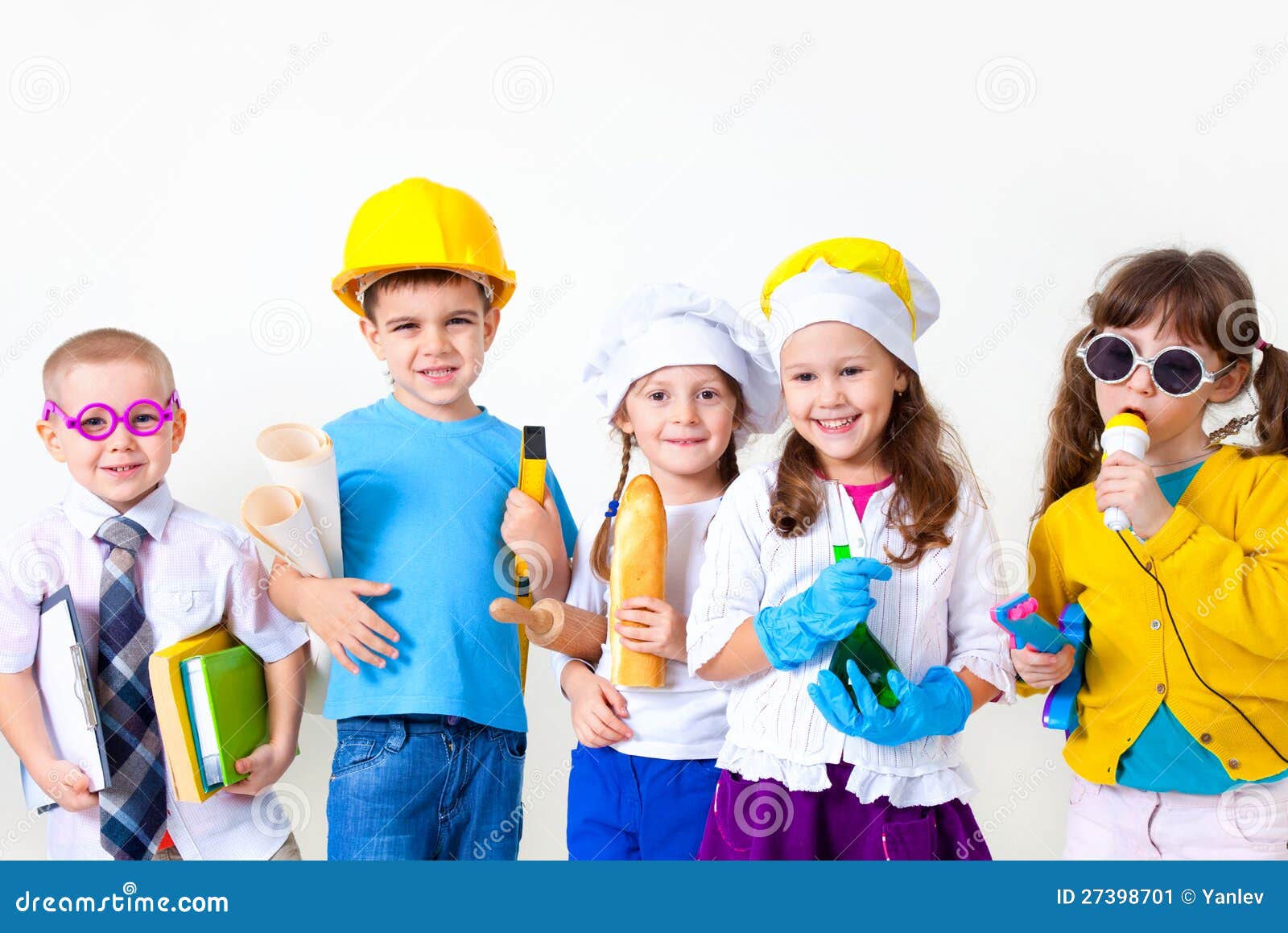 Kids Playing in Professions Stock Image - Image of girl, equipment ...
