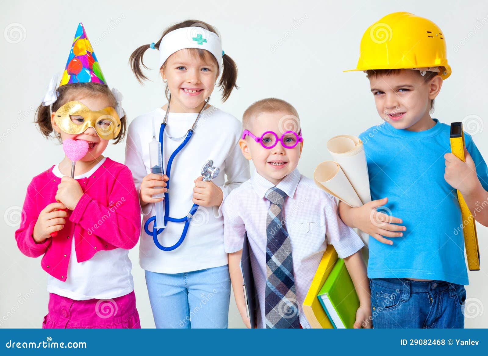 Kids Playing in Professions Stock Photo - Image of children, engineer ...