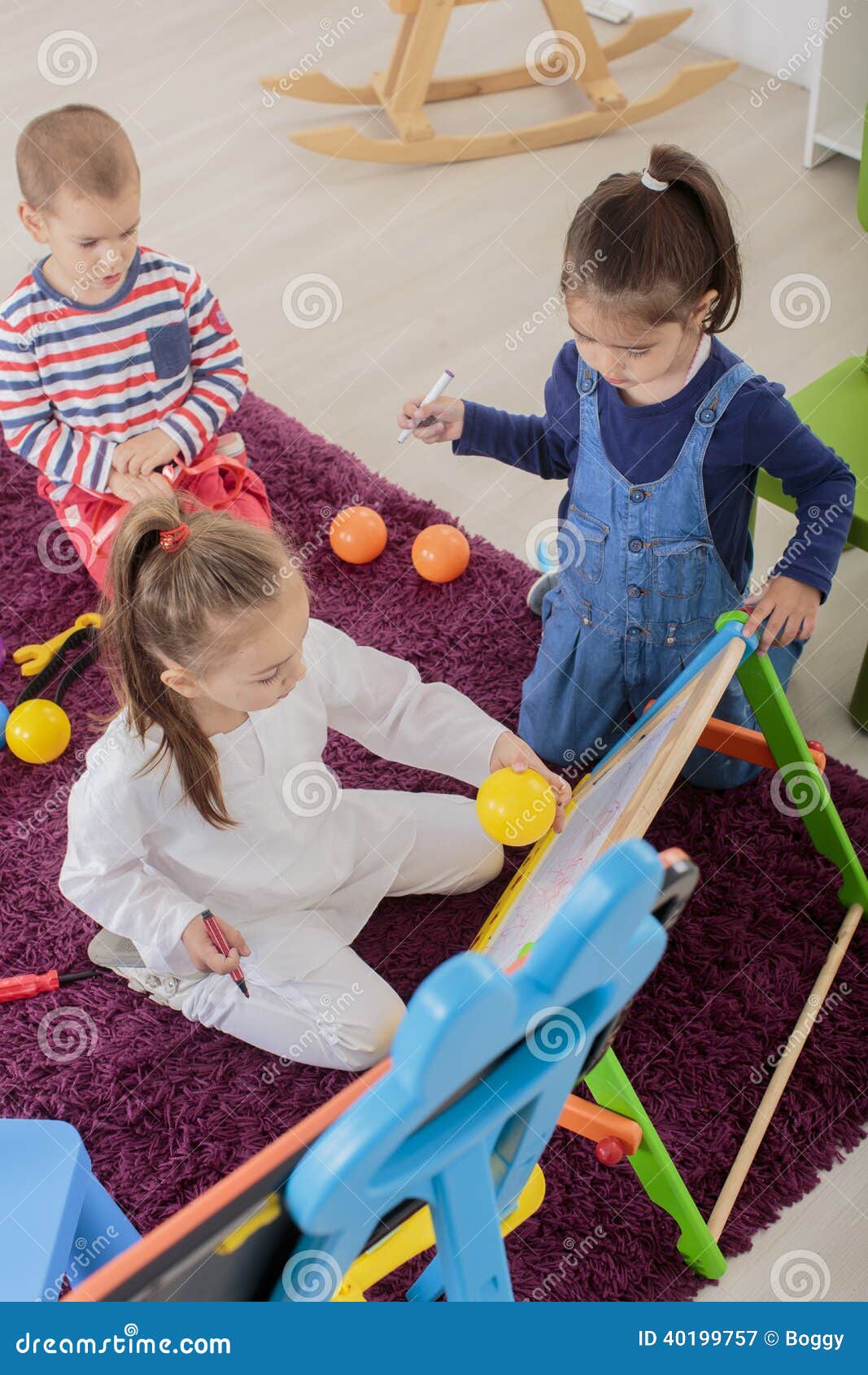 Kids playing in room stock image. Image of childhood - 40199757