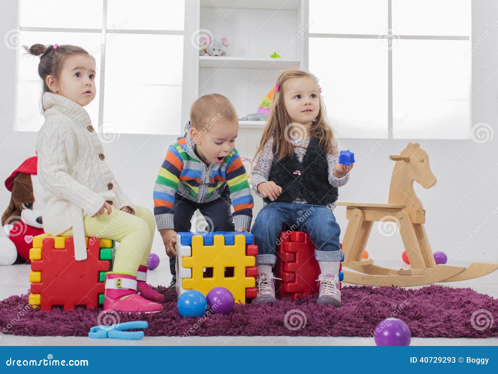 Kids playing in the room stock image. Image of bright - 40729293