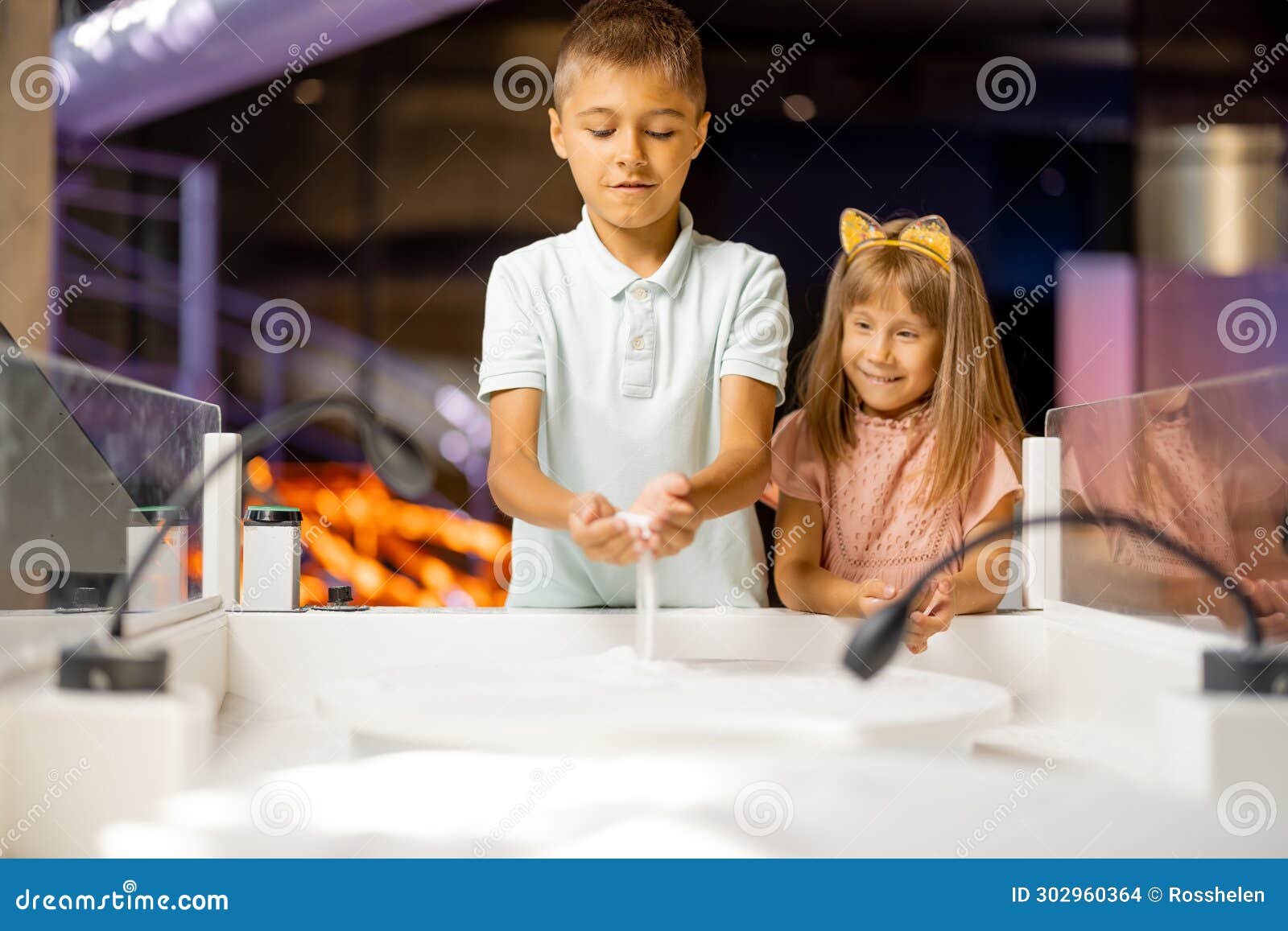 Kids Playing with Sand in Science Museum Stock Photo - Image of ...