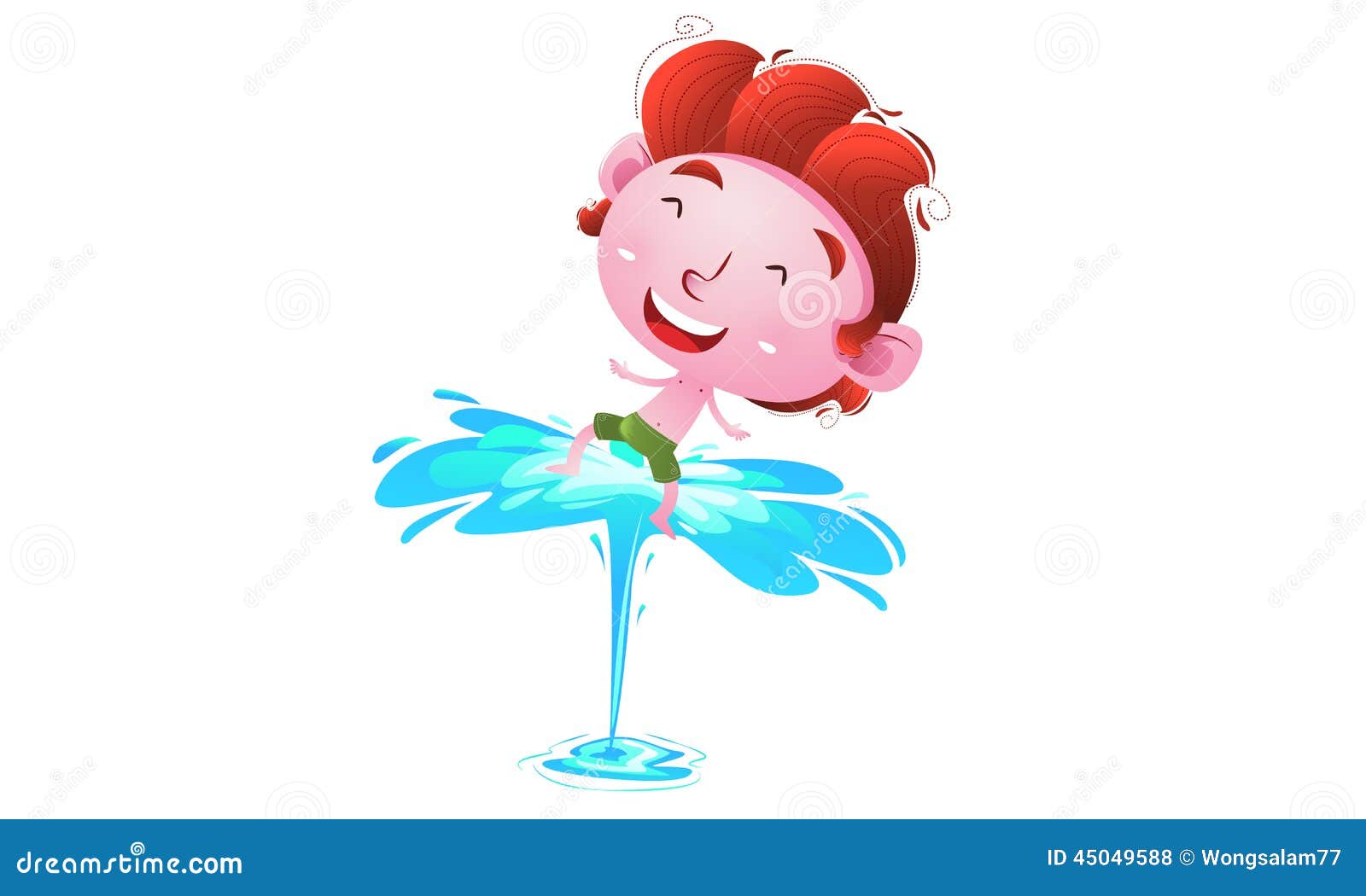 Kids Playing with Splash Water Stock Vector - Illustration of modern ...