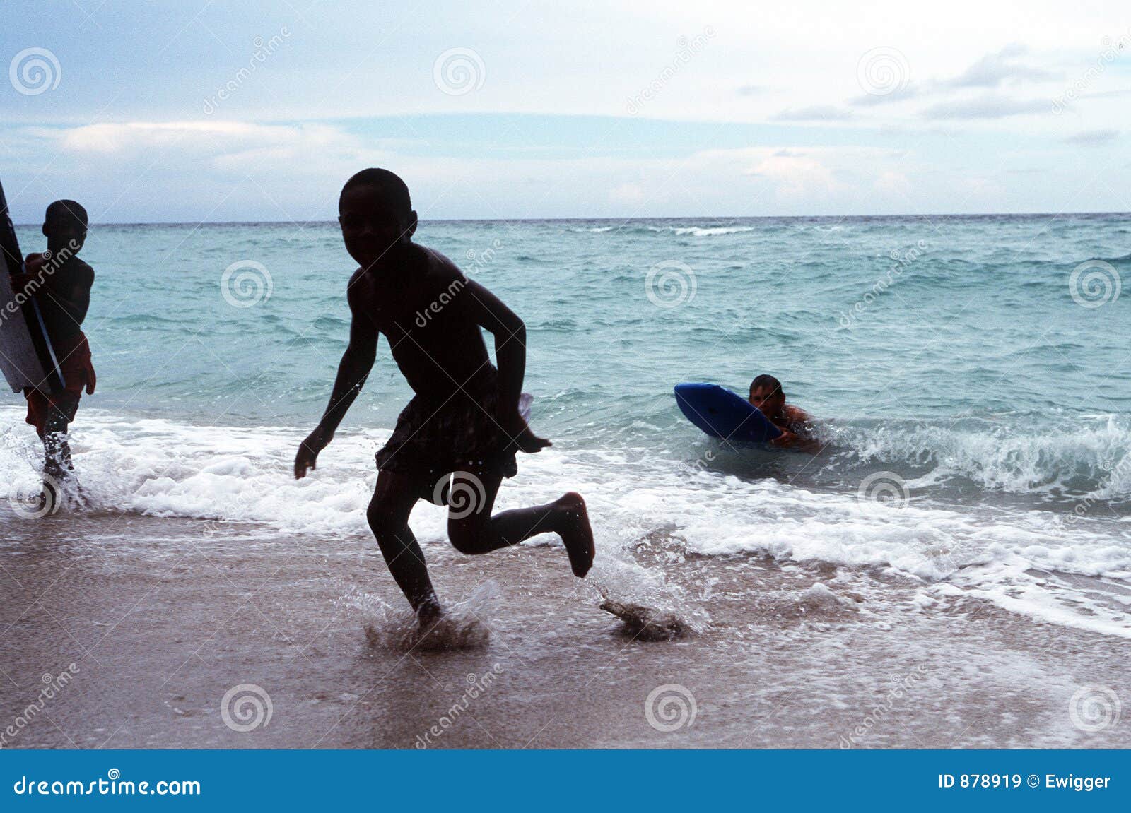 Kids playing in surf stock image. Image of children, surfboard - 878919