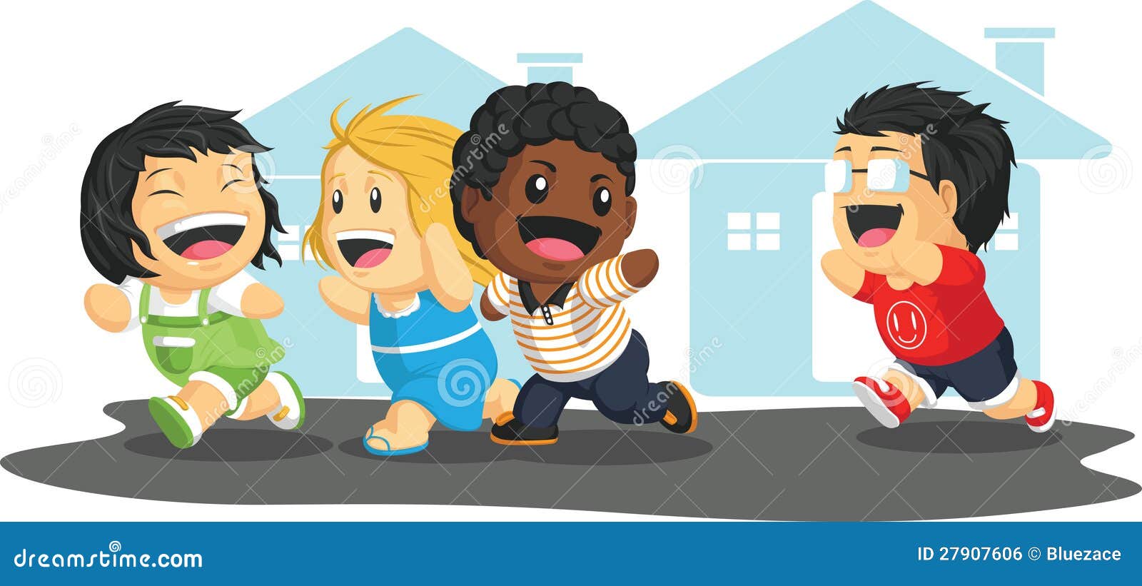 Kids Playing Tag stock vector. Illustration of friendship - 27907606