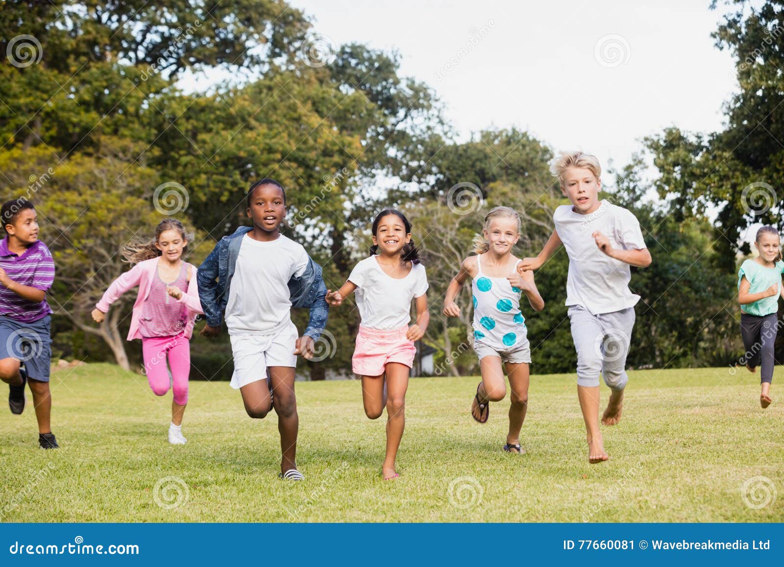 Kids Playing Together during a Sunny Day Stock Image - Image of bright ...