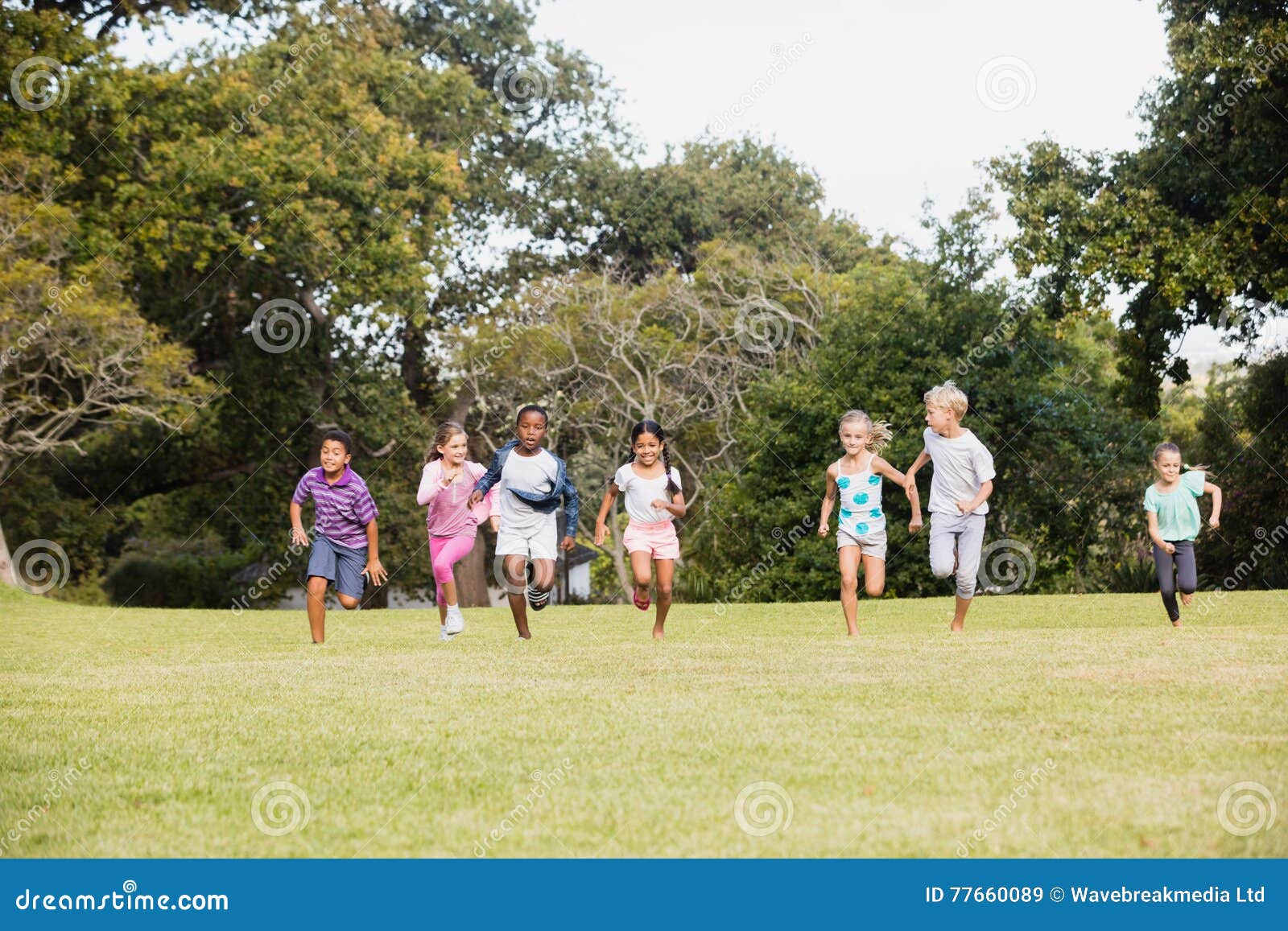 Kids Playing Together during a Sunny Day Stock Image - Image of casual ...