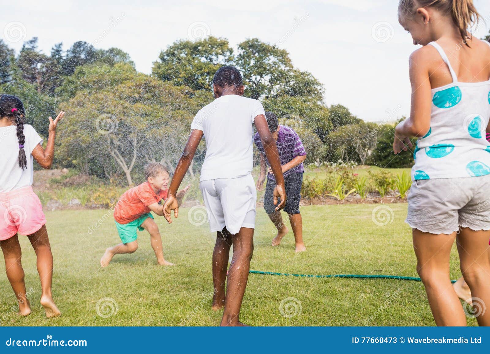 Kids Playing Together during a Sunny Day Stock Image - Image of kids ...