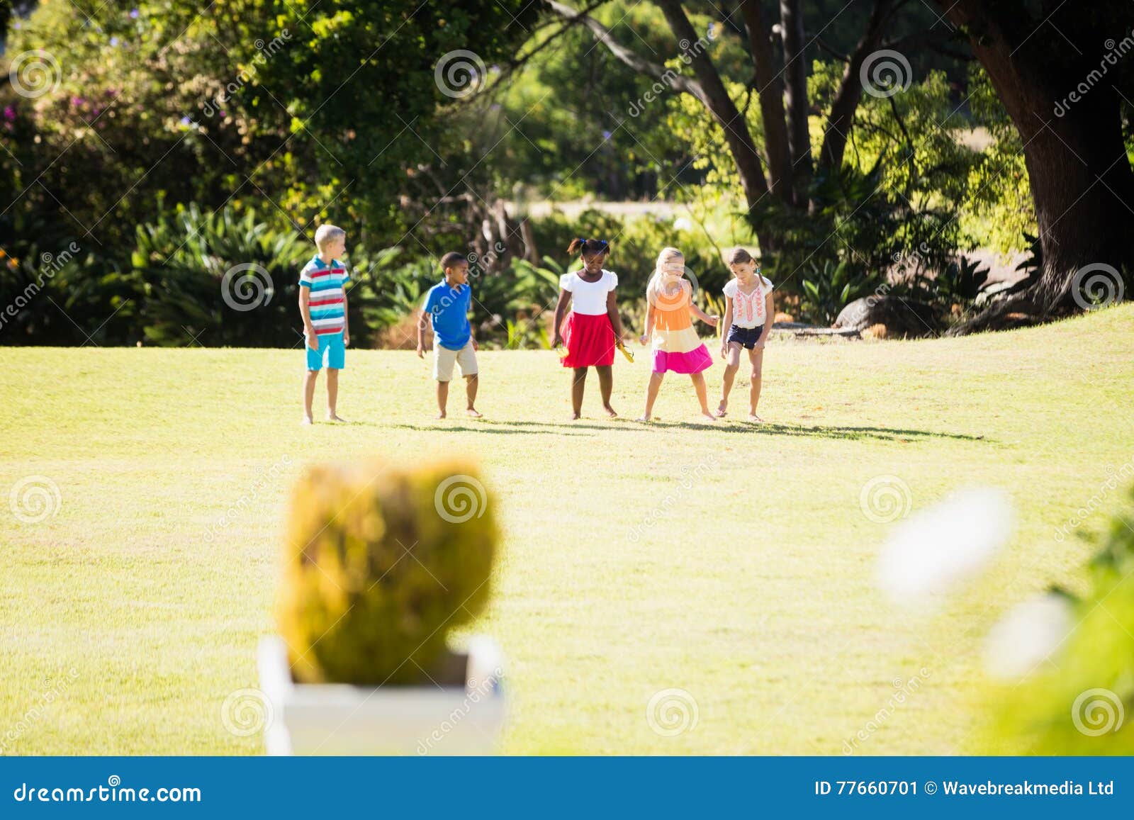 Kids Playing Together during a Sunny Day Stock Image - Image of child ...