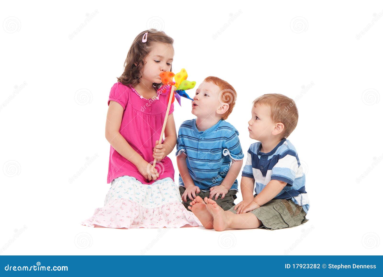 Kids Playing with Toy Windmill Stock Photo - Image of blow, cheerful ...