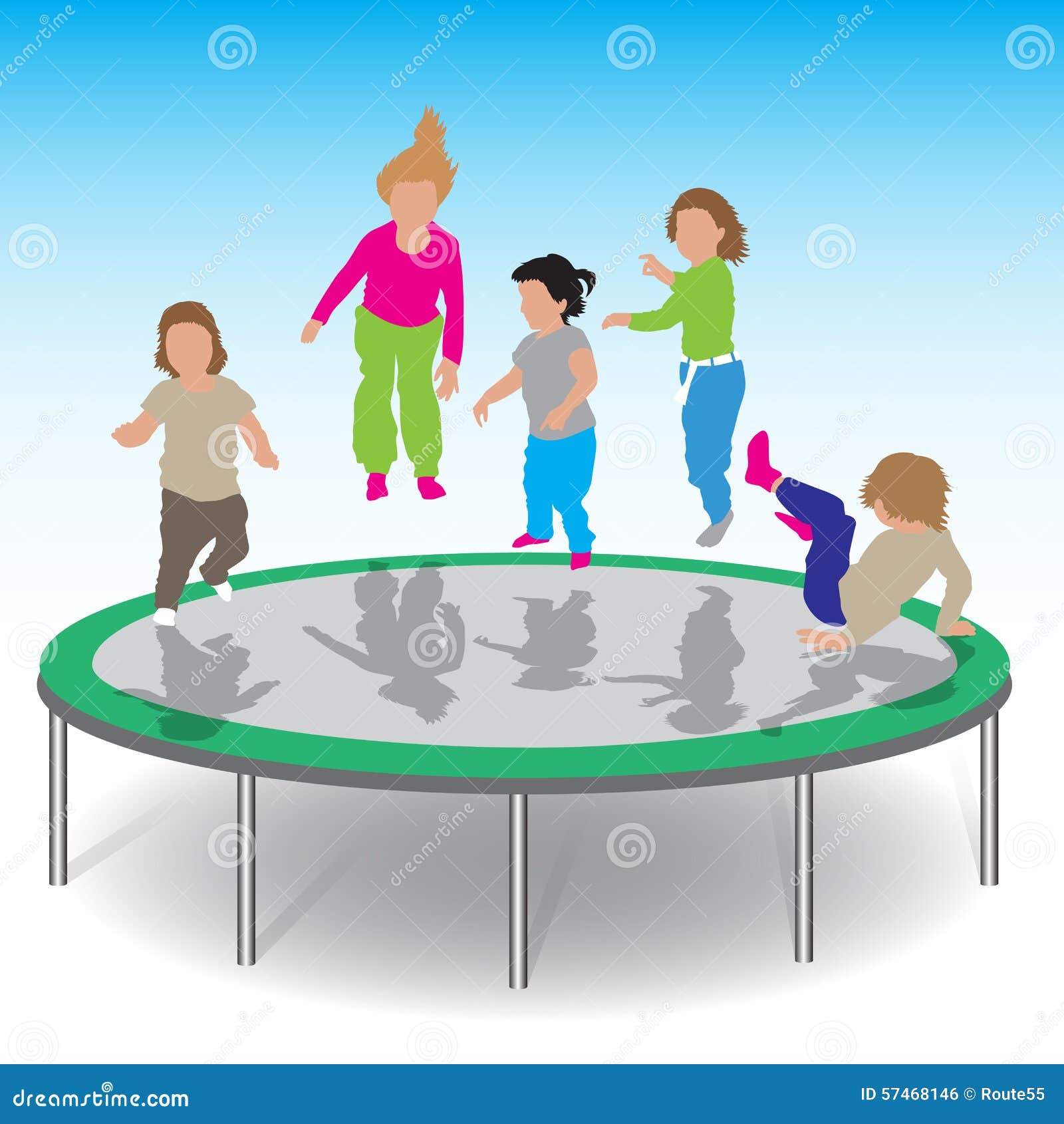 Kids playing trampoline stock vector. Illustration of exercise - 57468146 Kids playing trampoline stock vector. Illustration of exercise - 57468146