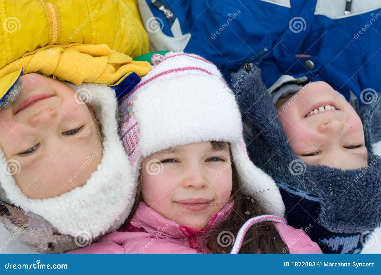 Kids Playing on a Winter Day Stock Image - Image of female, grin: 1872083