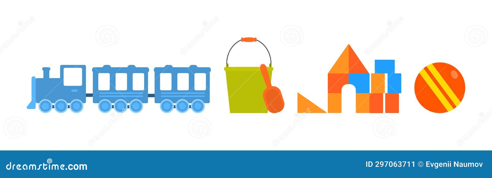 Kids Playroom Cute Object and Element Vector Set Stock Illustration ...