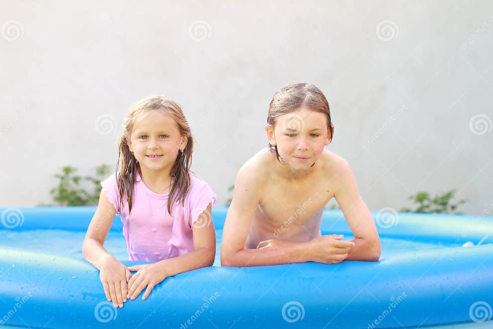 Kids in pool stock image. Image of european, pool, play - 25492341