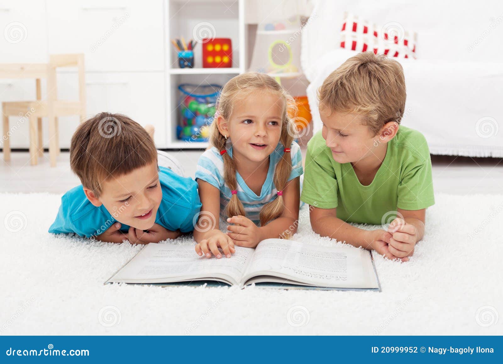 Kids Practice Reading and Story Telling Stock Photo - Image of person ...