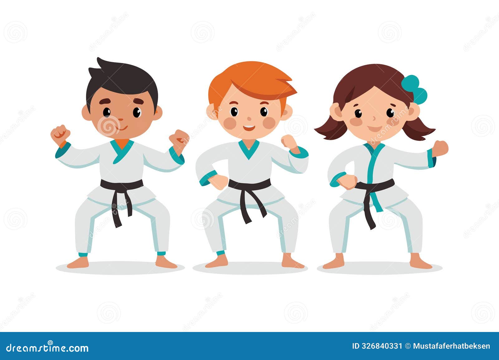 Kids Practicing Yoga Poses On Mats Cartoon Vector | CartoonDealer.com ...